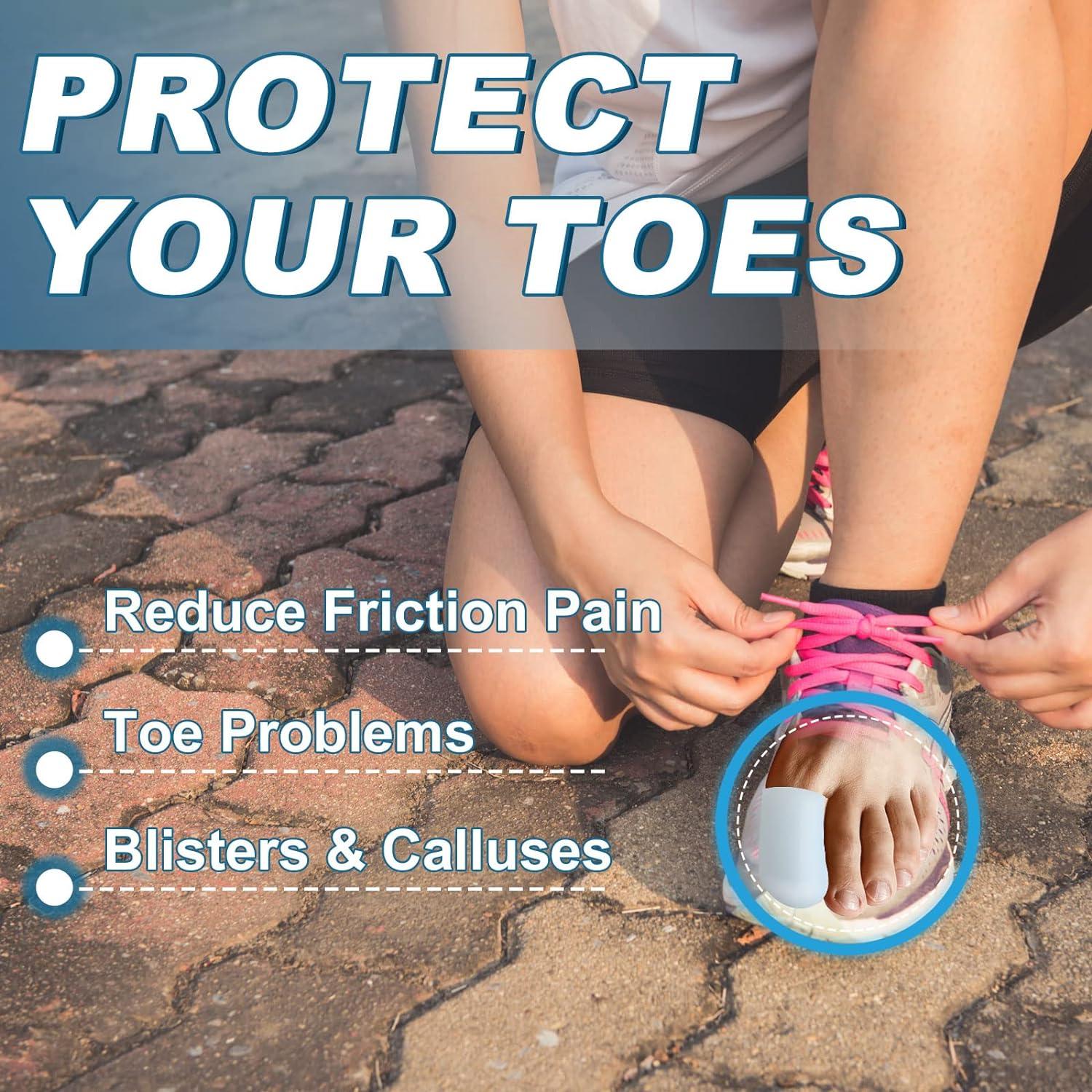 14 PCS Silicone Toe Caps - Corn, Blisters, Calluses Relief - Soft Gel ...