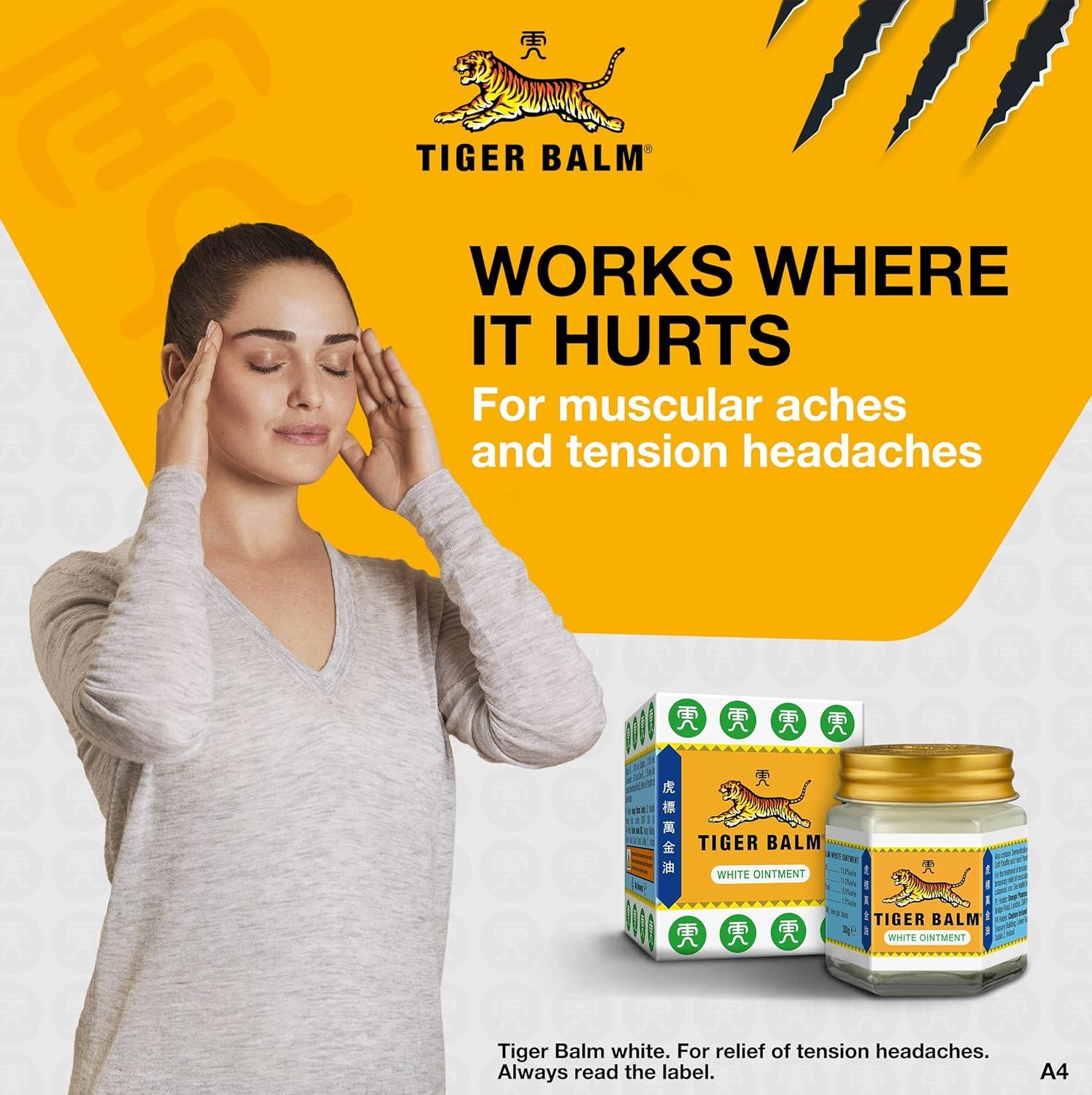 Tiger Balm White Ointment 30g - Relief for Tension Headaches & Muscular ...