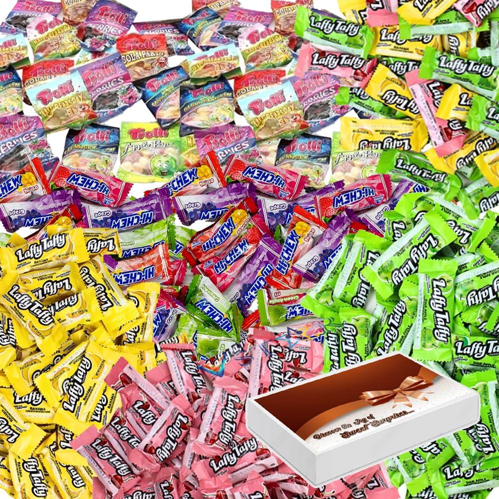 Trolli Laffy Taffy & Hi-Chew Fruit Candy Mini Mixed Sweets Candy ...