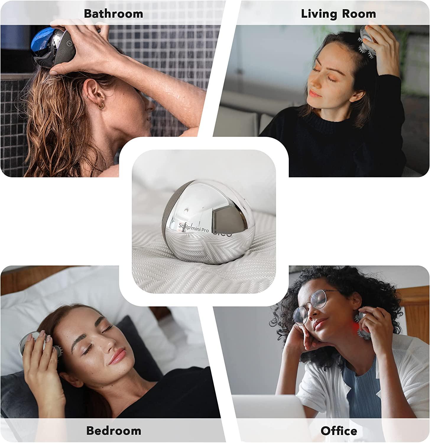 Portable Mini Scalp Massager | IPX7 Waterproof | Rechargeable Head ...