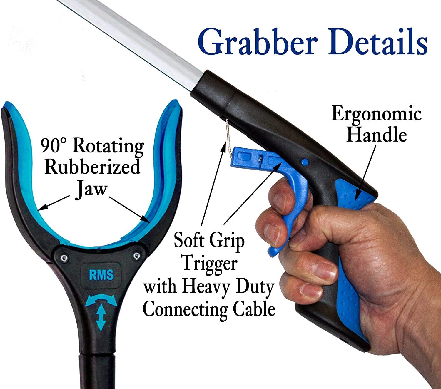 2-Pack 32 Inch Extra Long Grabber Reacher with Rotating Jaw - Mobility ...