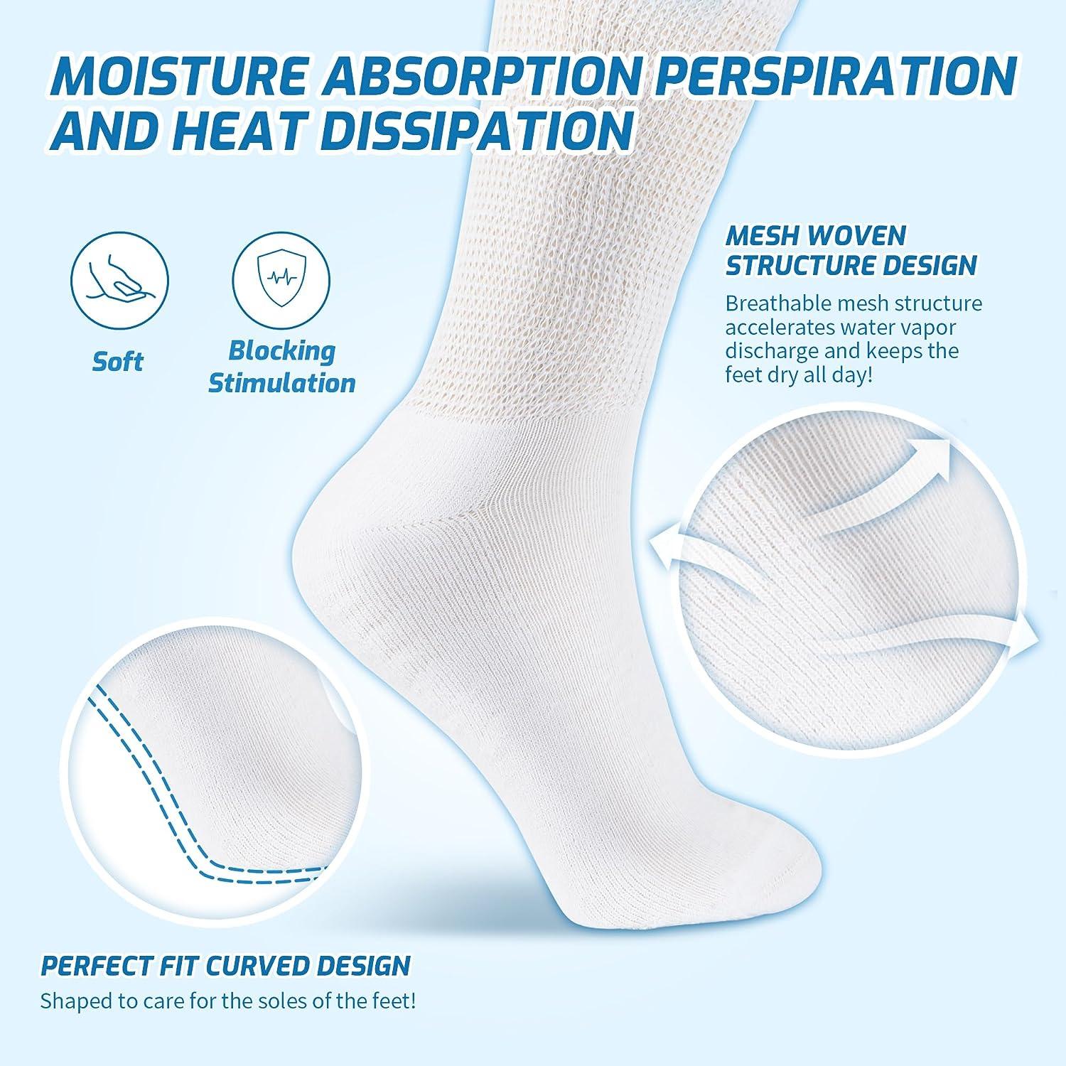 LIN Diabetic Socks for Men & Women | Non-Binding Circulatory Extra Wide ...