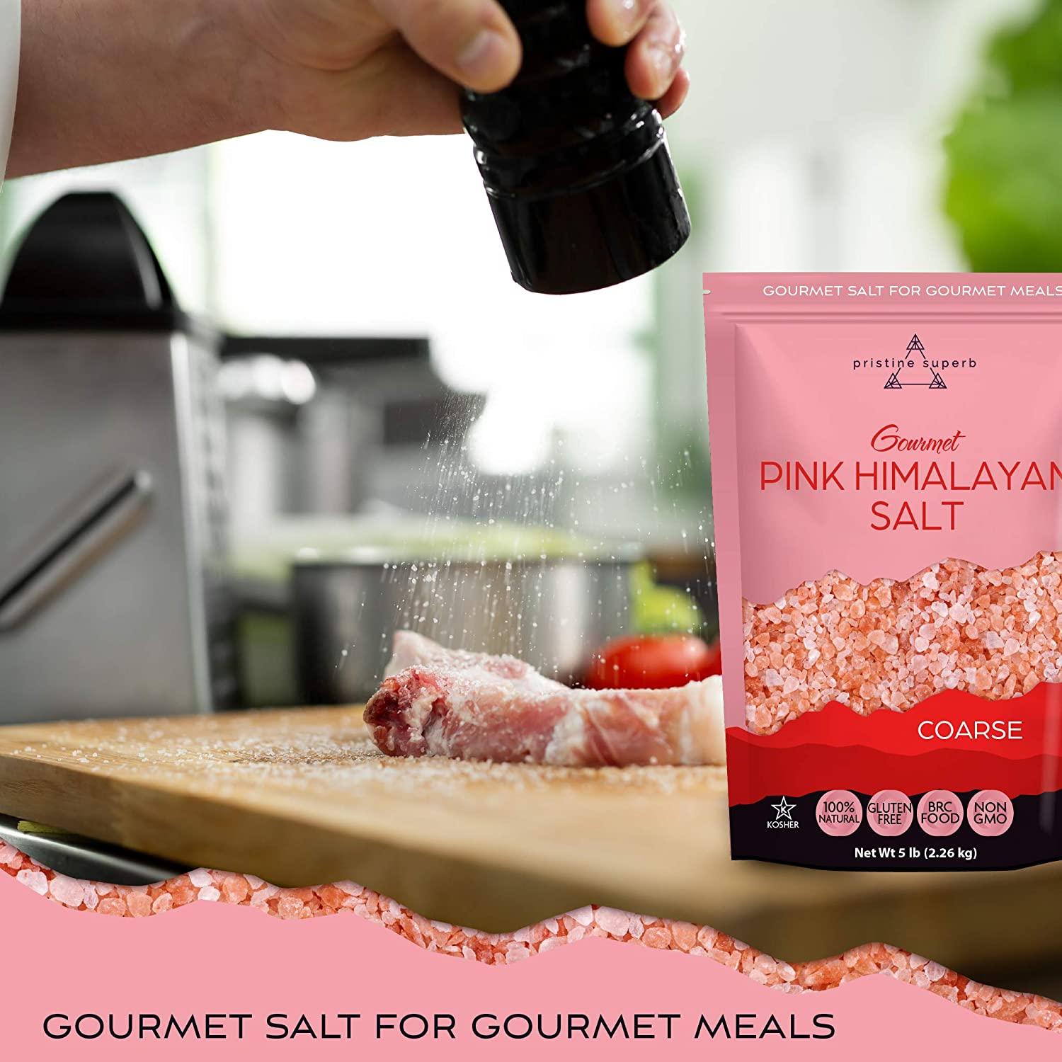 Pristine Superb Pink Himalayan Salt - Coarse Grain - 100% Natural & Organic - Kosher Certified ...