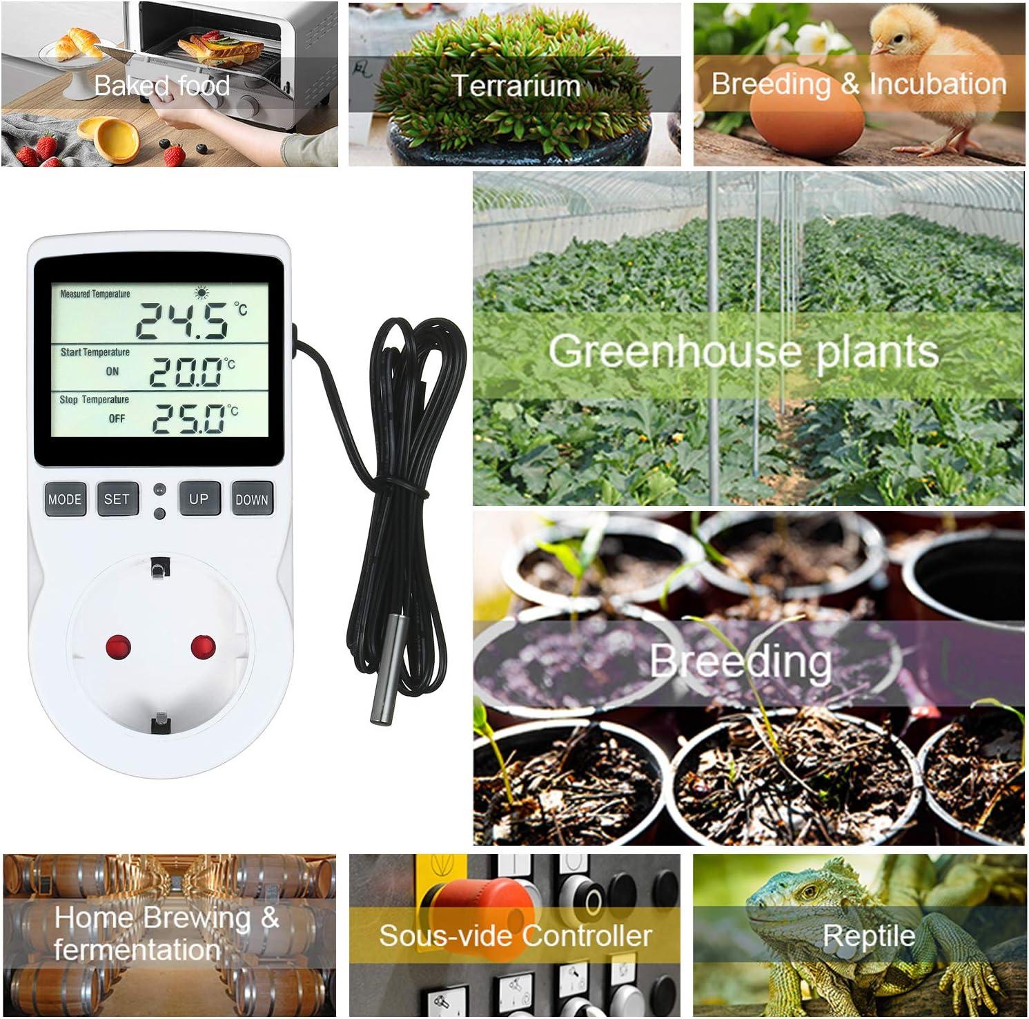 Vislone Digital Reptiles Thermostat Regulator - Timer & Probe for ...