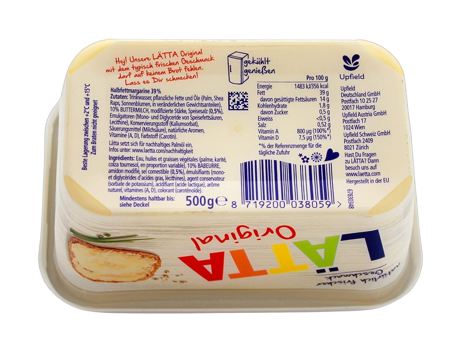 Ltta Original Semi-Fat Margarine - Pack of 4 (4 x 500g) | International ...