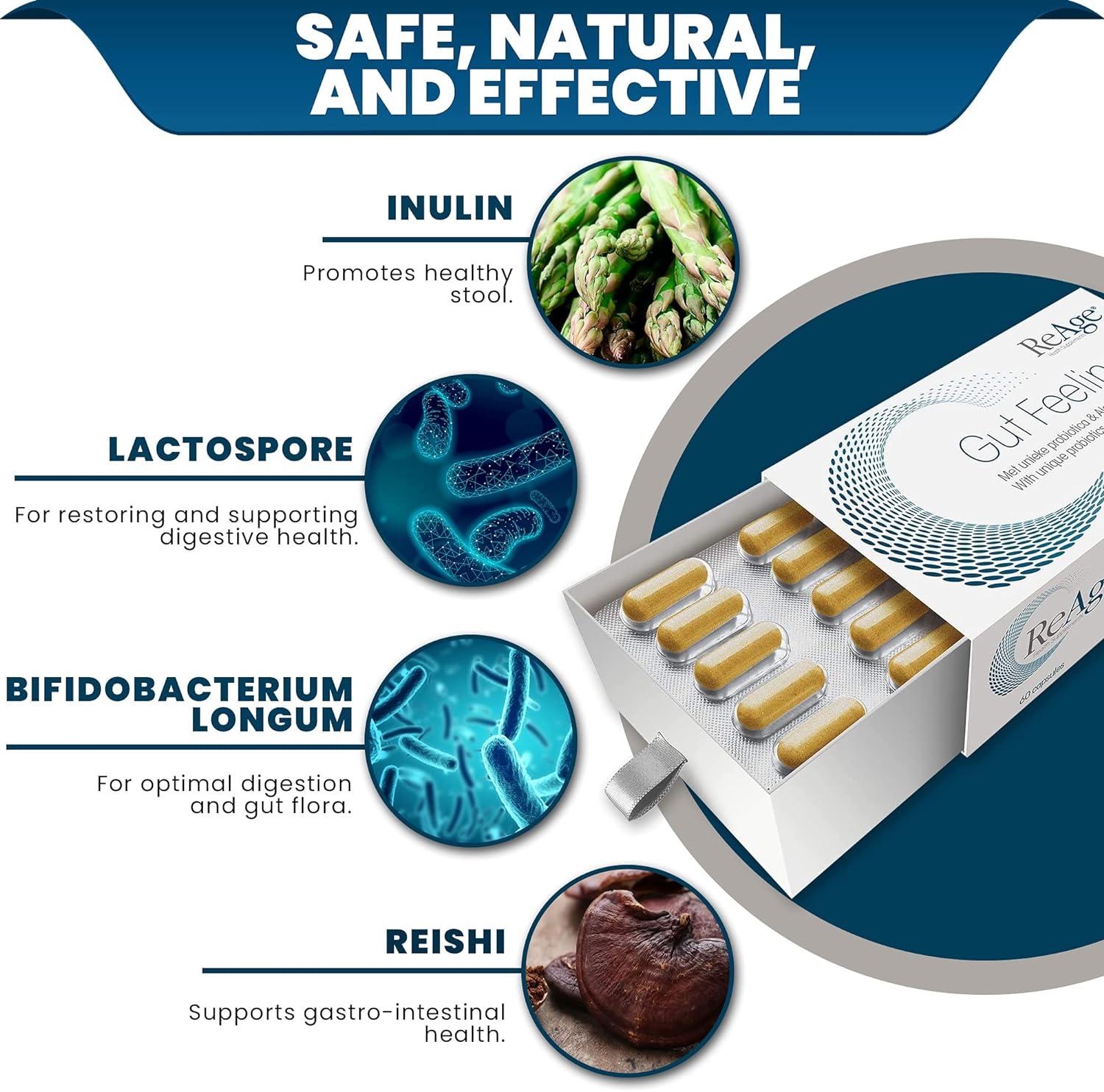 ReAge Premium Gut Supplement | Prebiotics & Probiotics for Adults ...