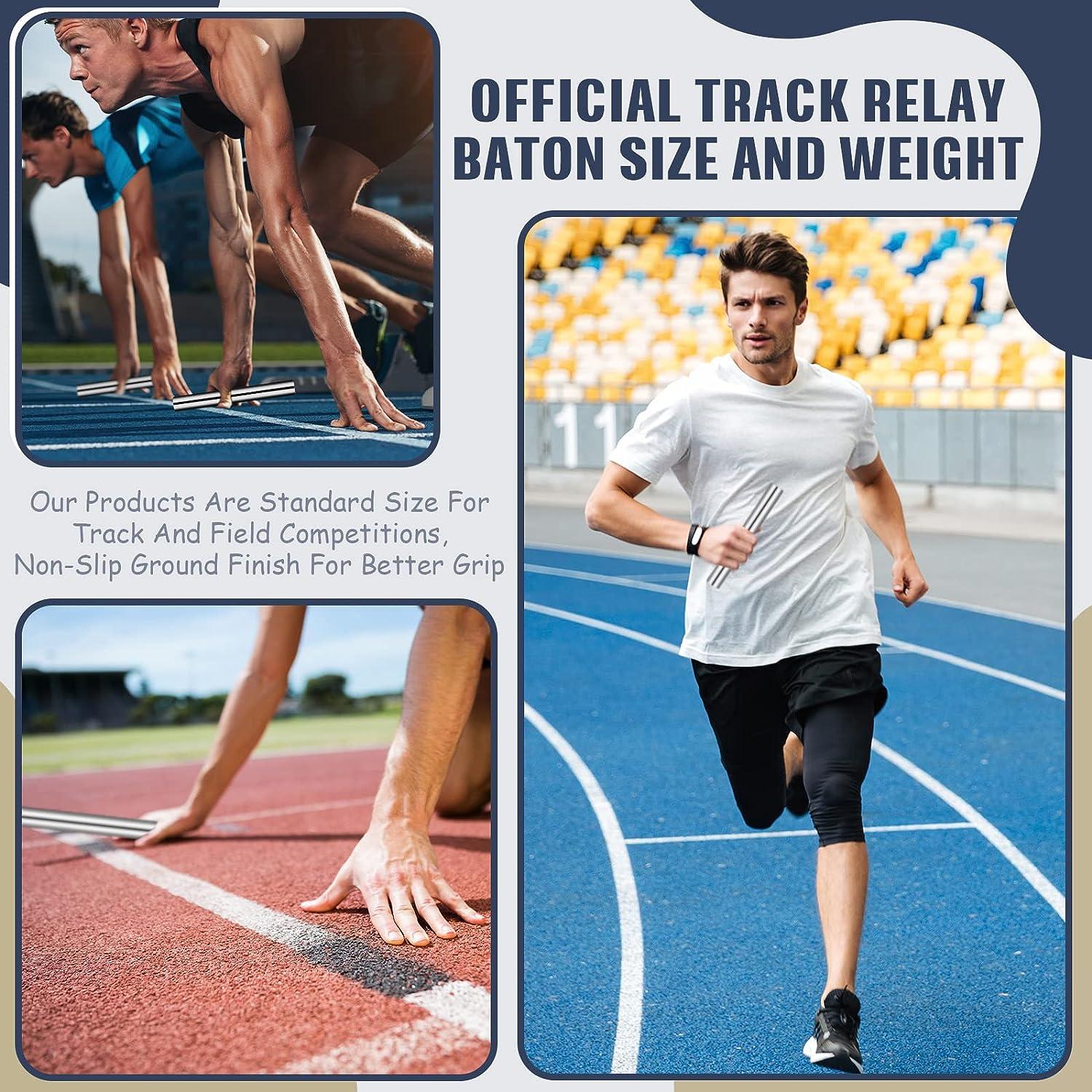 24 Pcs Aluminum Field Track Relay Baton for Students & Athletes - Silver