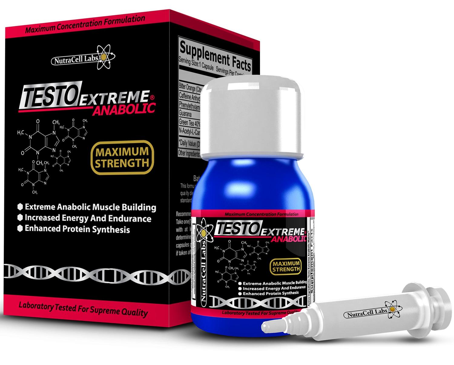 Nutracell Labs Testo Extreme Anabolic : Testosterone Booster / Muscle ...