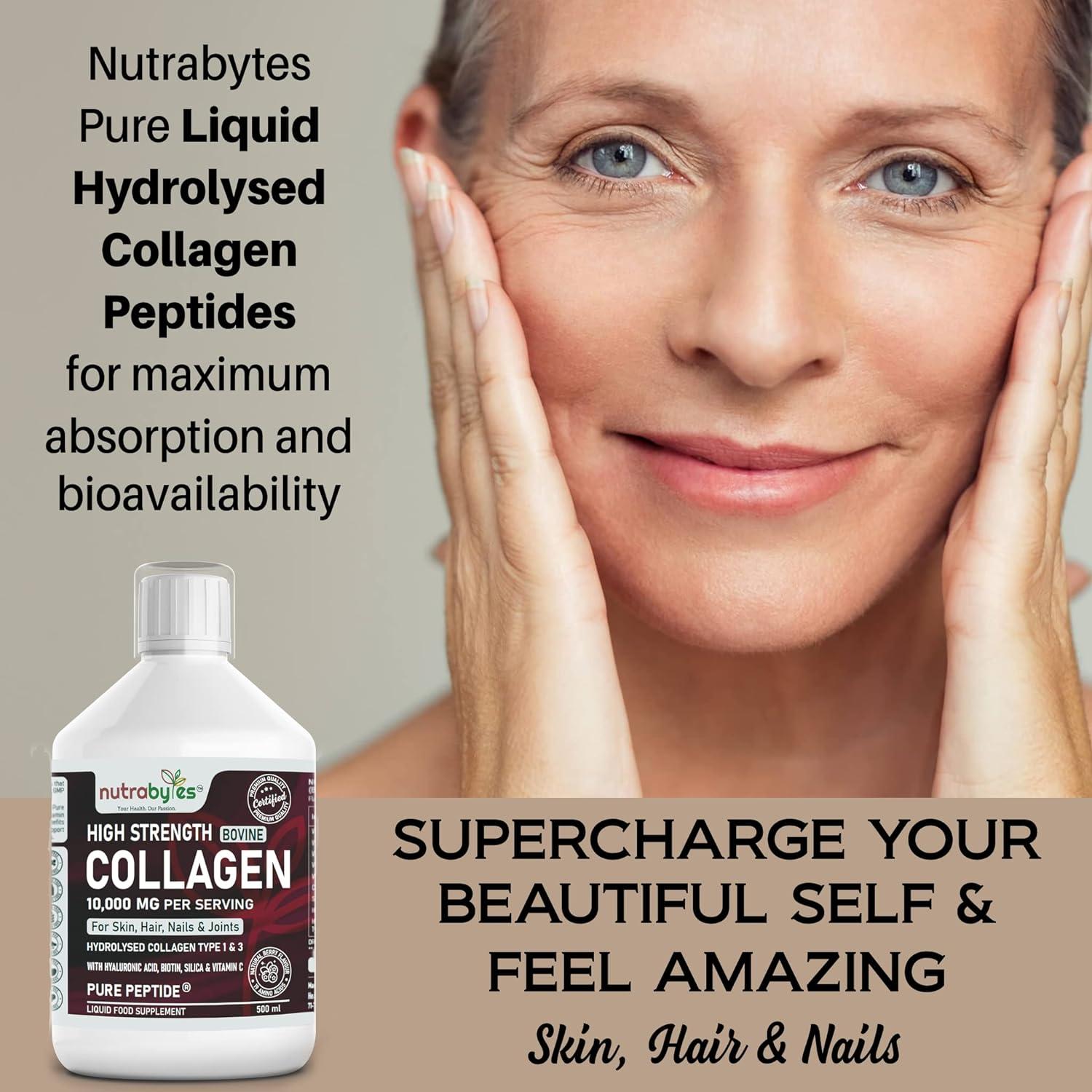 Collagen Liquid 10000mg with Hyaluronic Acid, Biotin, Silica, Vitamin C ...
