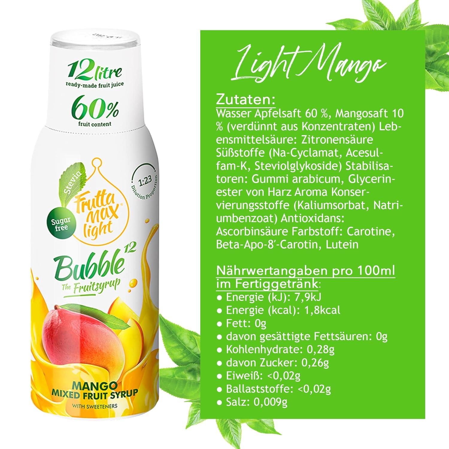 Frutta Max 4 x 500ml Light Fitness Syrup - Cherry Apricot Raspberry ...