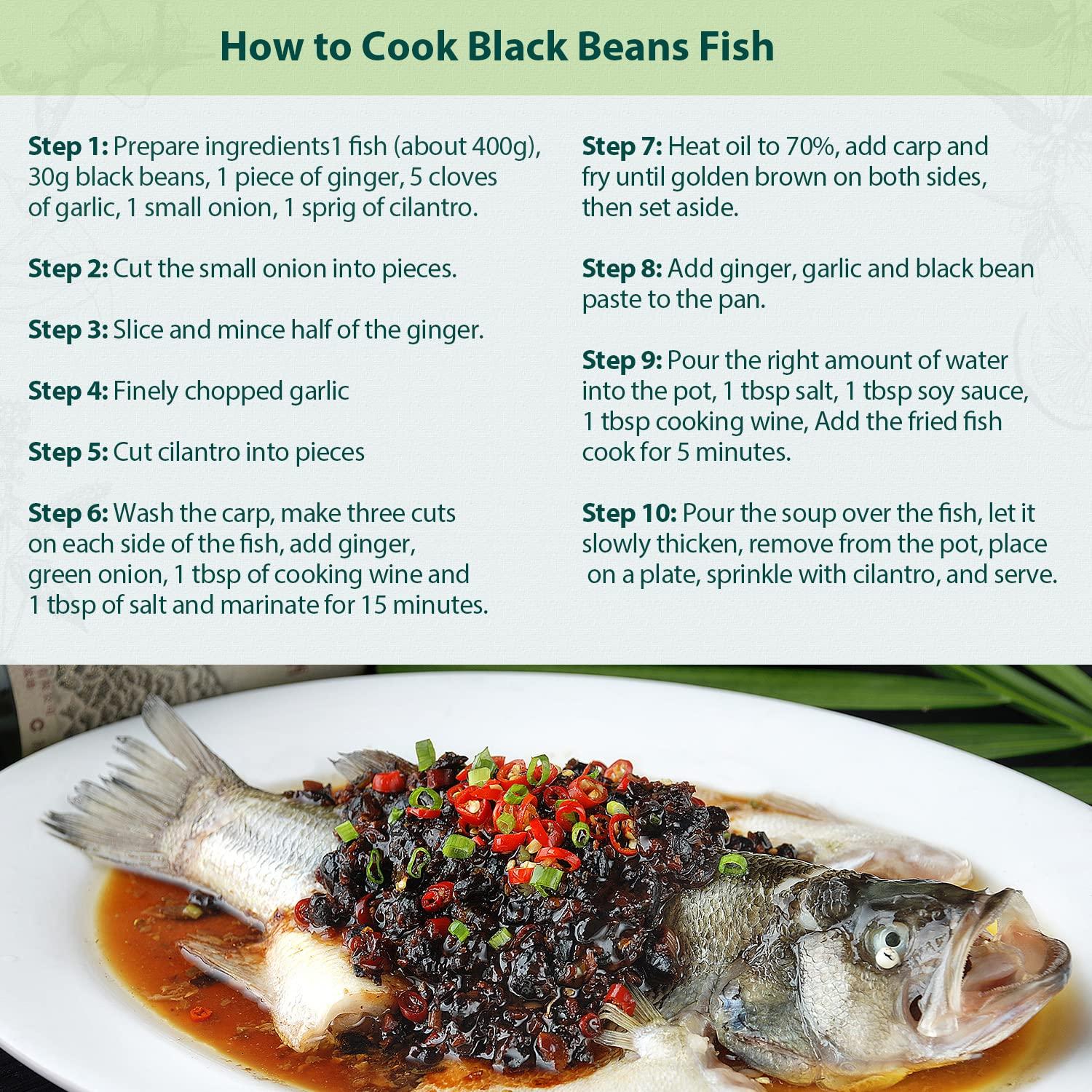 Soeos Chinese Douchi Fermented Black Beans 15.94 Oz (452g) - 2 Packs (226g Each) | Buy Now with ...