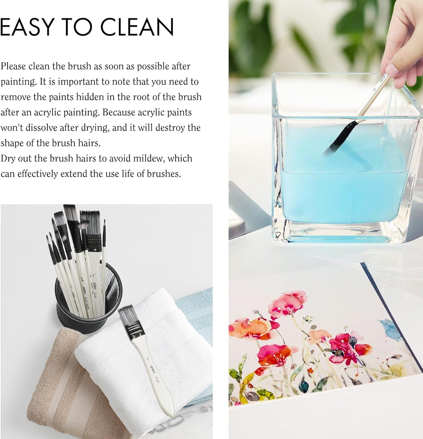 ARTIFY 10 Pieces Paint Brush Set Intermediate Series Includes a ...