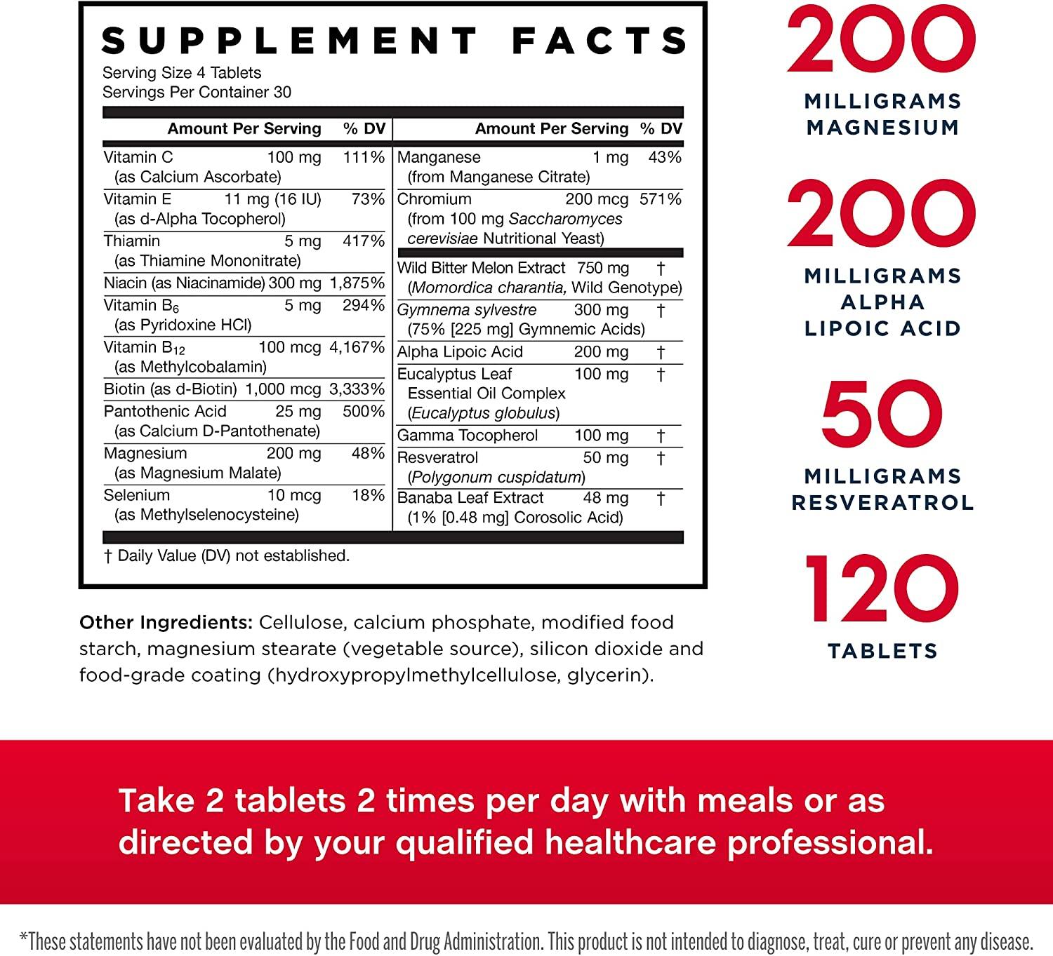 Jarrow Formulas Glucose Optimizer 120 Tablets | Blood Sugar Support ...