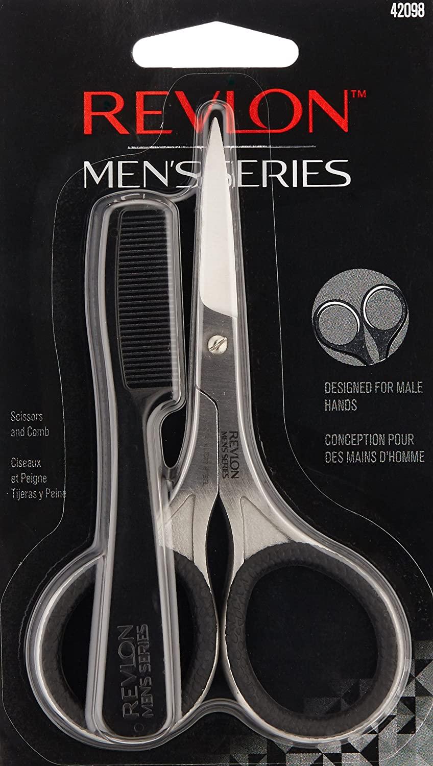 Revlon Men's Series Facial Hair Kit - Stainless Steel Scissors and Comb ...