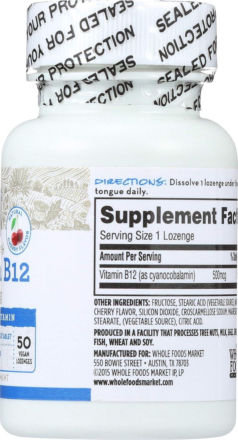 365 Everyday Value Vitamin B12 500mcg Lozenges Cherry Flavor 50 ct ...