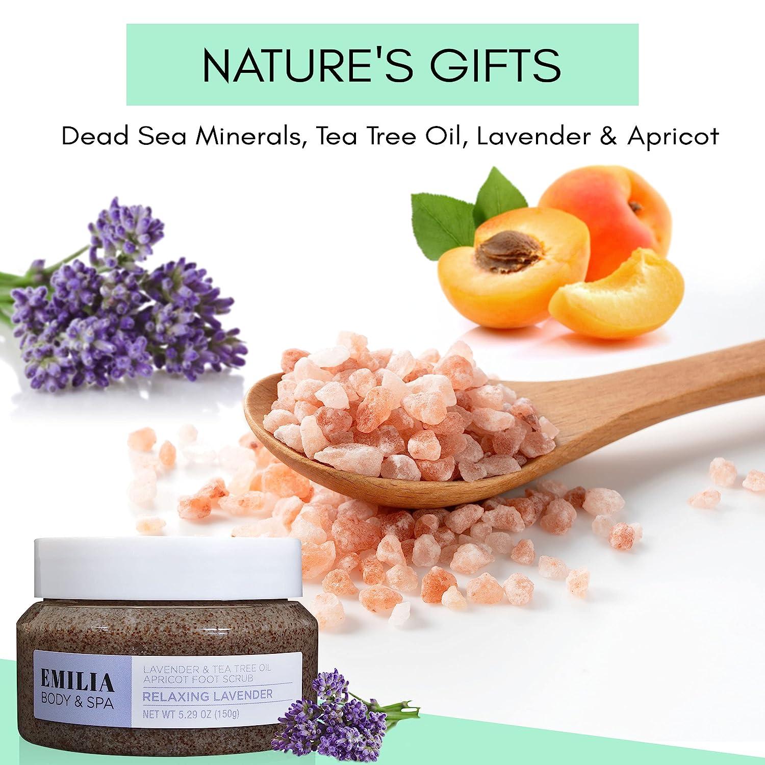 Emilia Natural Organic Foot Scrub - Exfoliating Dead Sea Salt with ...