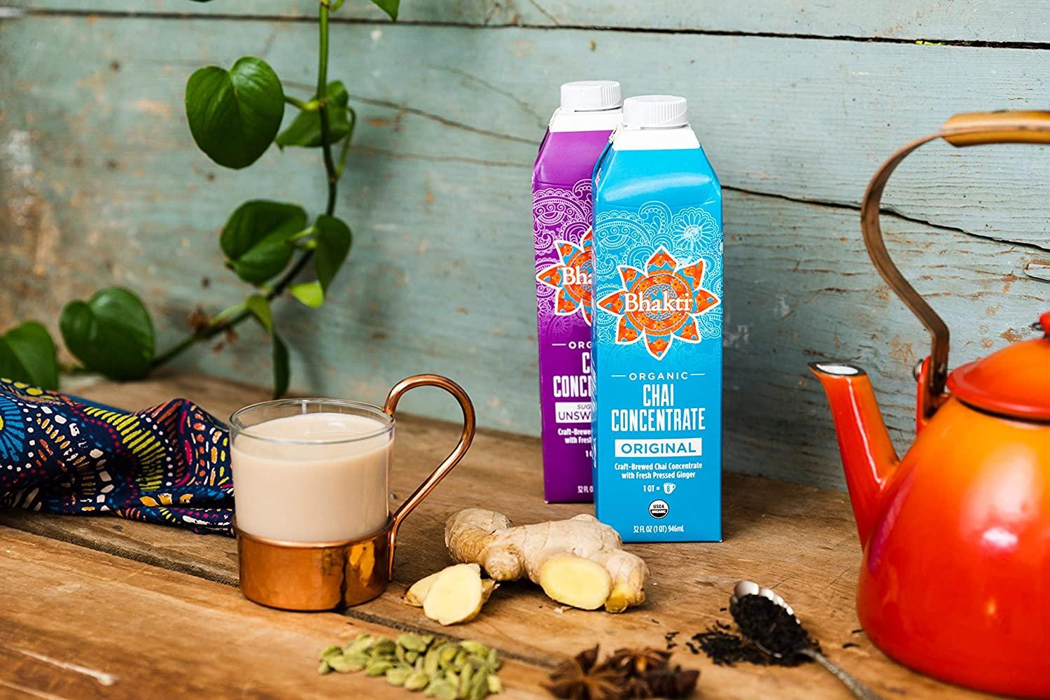 Bhakti Fair Trade Dairy-Free Chai Tea Concentrate - Original Flavor (32 ...