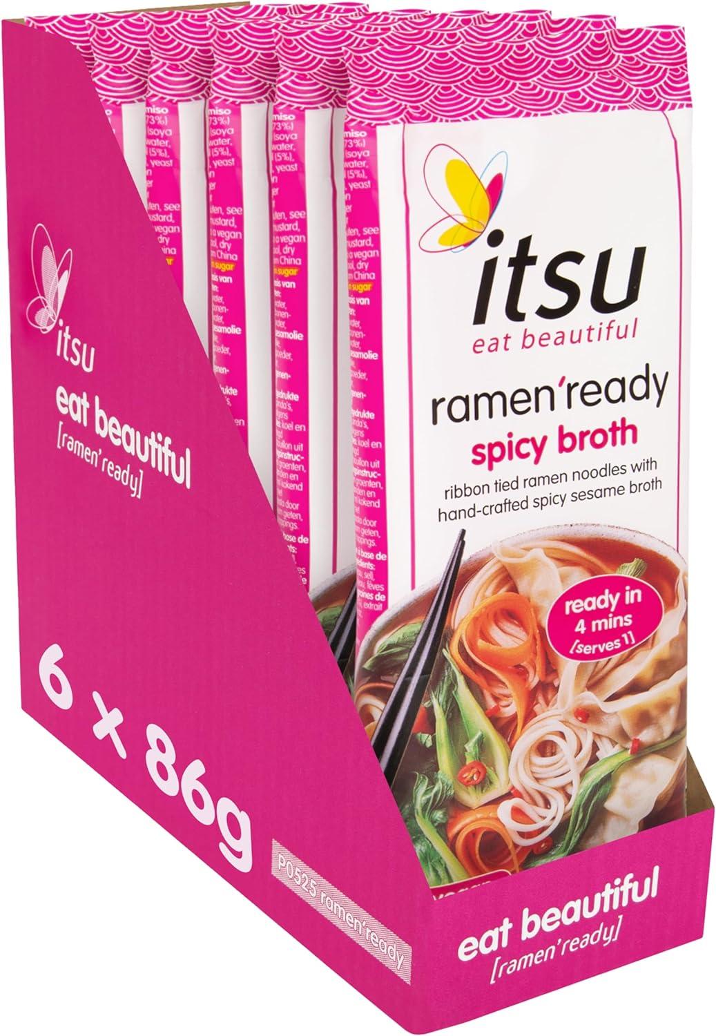 itsu ramen ready spicy broth - ribbon tied ramen noodles multipack with ...