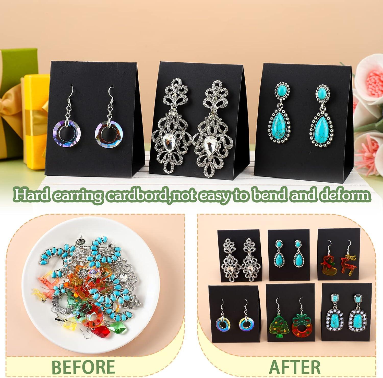 Eersida 100 Pcs Standing Earring Display Cards - Black | Jewelry ...