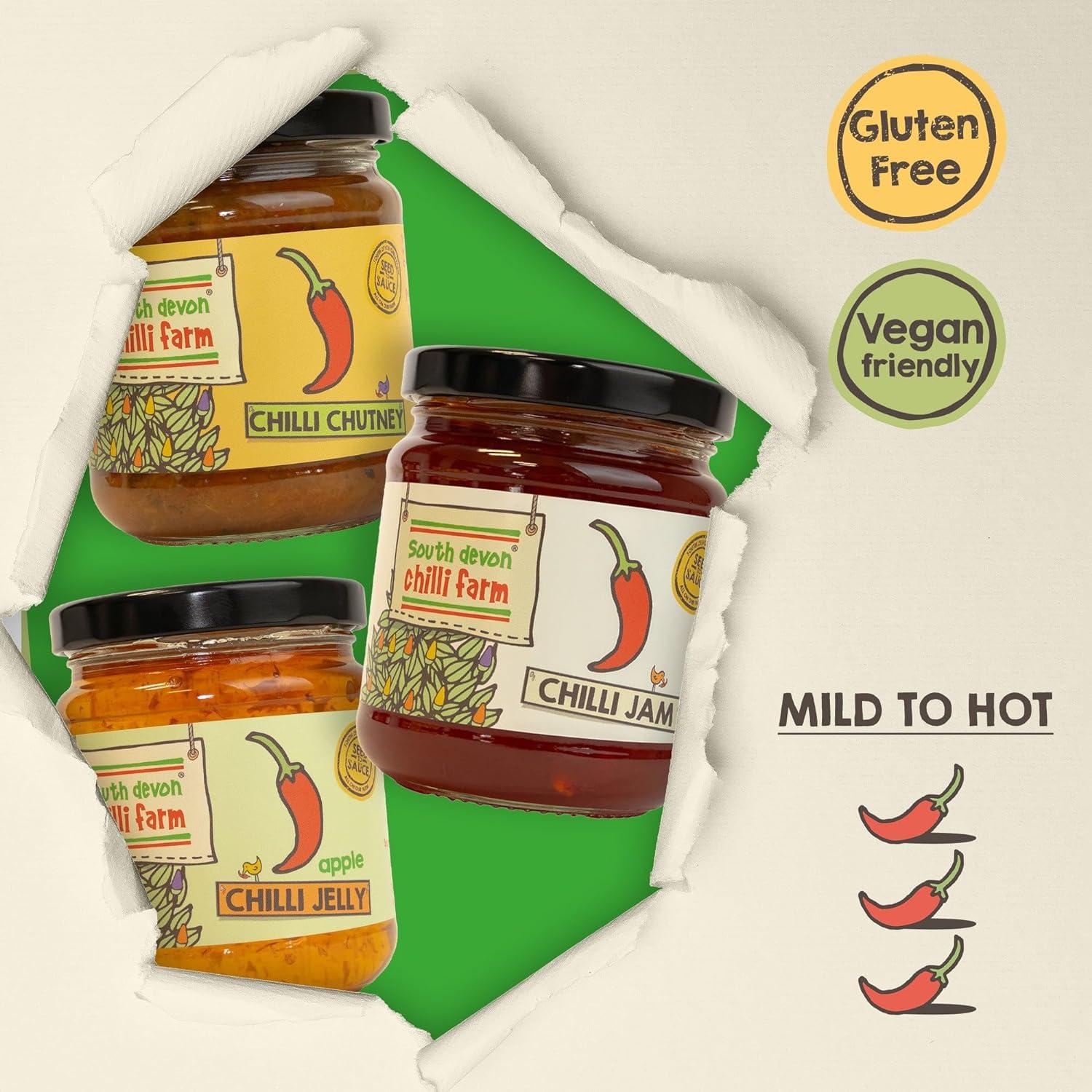 South Devon Chilli Farm Chilli Preserve Gift Set - Ideal Condiments for ...