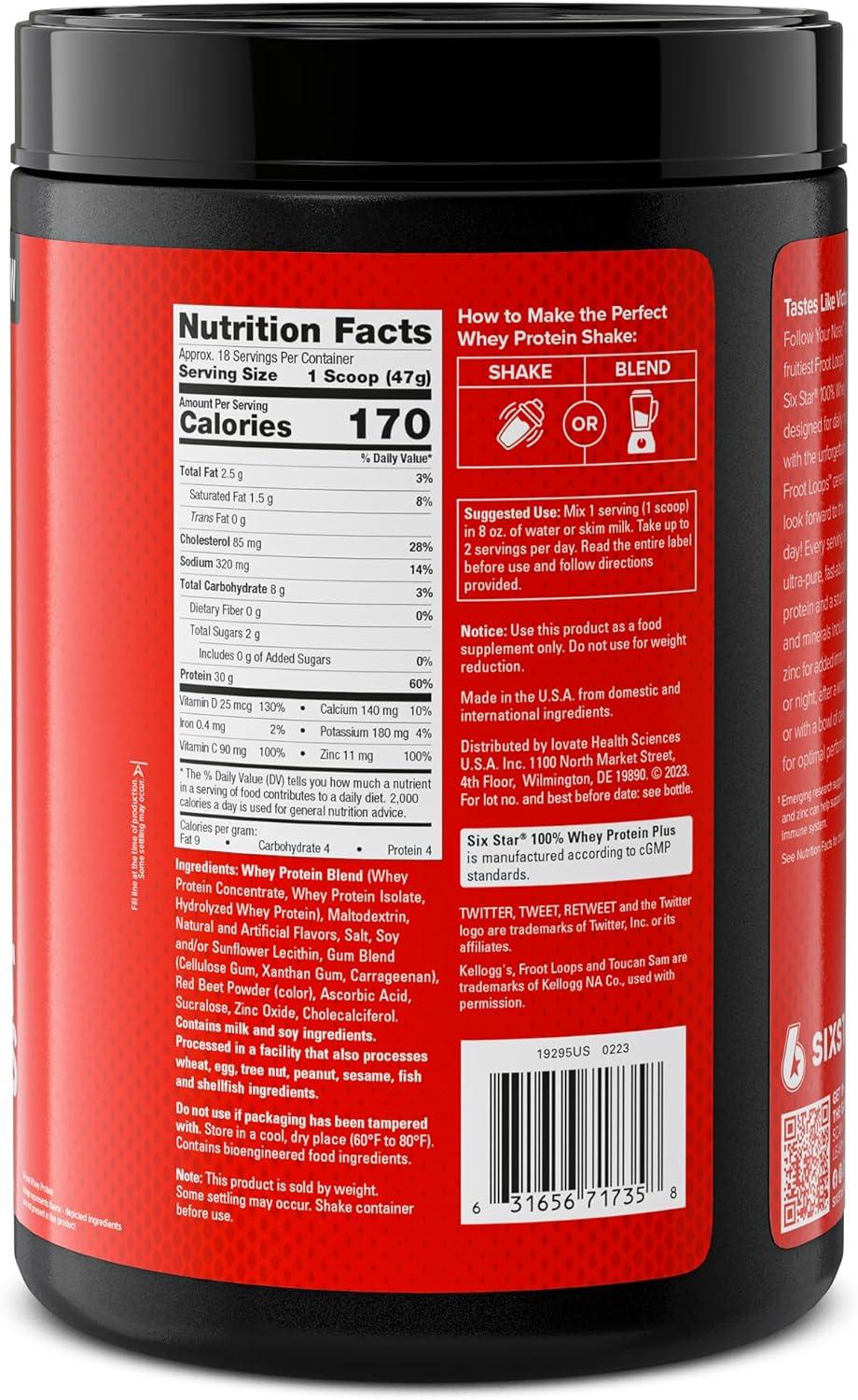 Six Star Whey Protein Powder Plus - Muscle Building Recovery & Immune ...