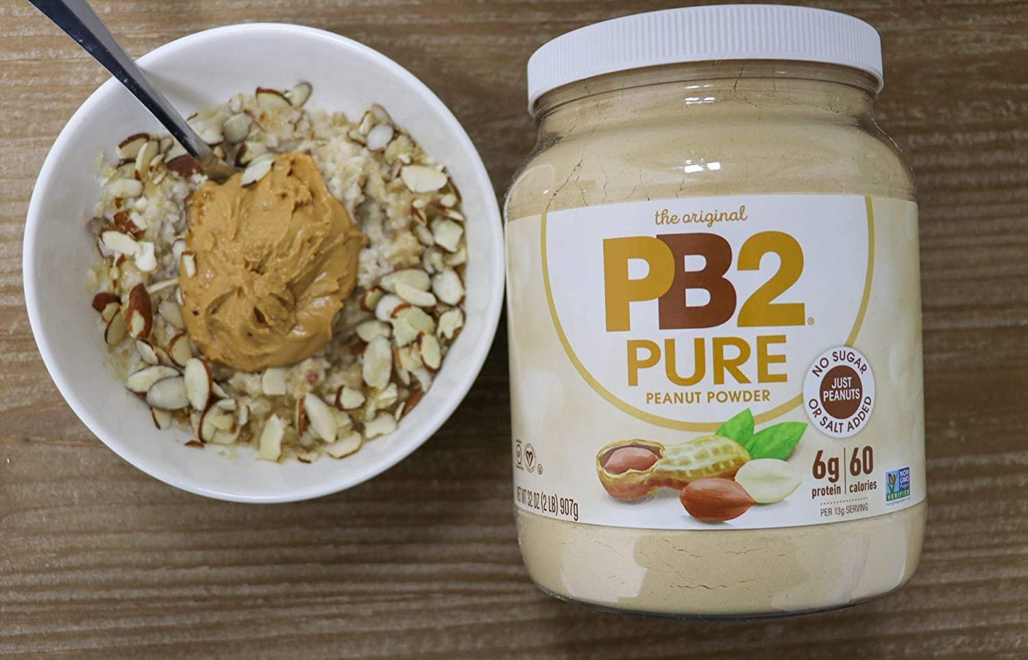 PB2 Pure Peanut Butter Powder - High-Protein Low-Fat 2 Lbs | Healthy ...