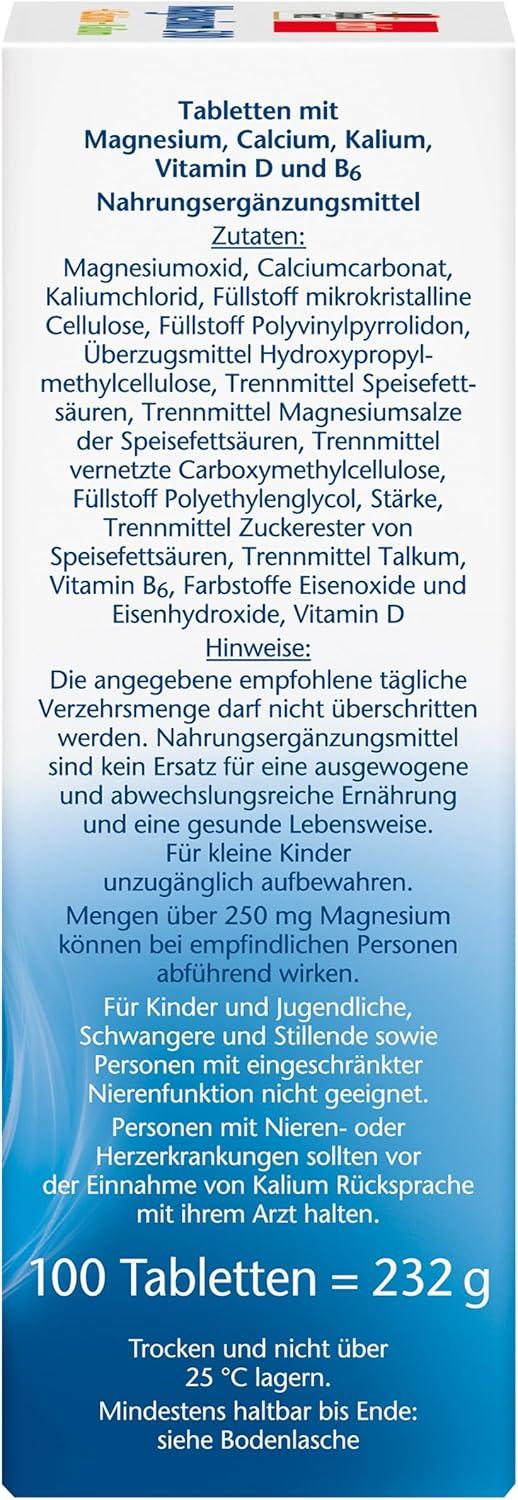 Double Heart High-Dose Magnesium + Calcium + Potassium - 100 Tablets ...