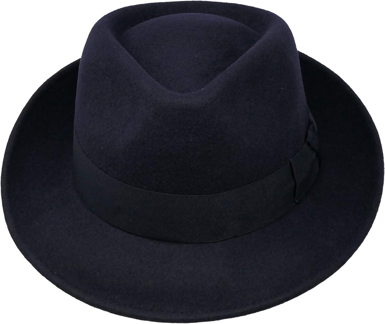 Premium Doyle Teardrop Fedora Hat 100% Wool Felt Crushable Water ...