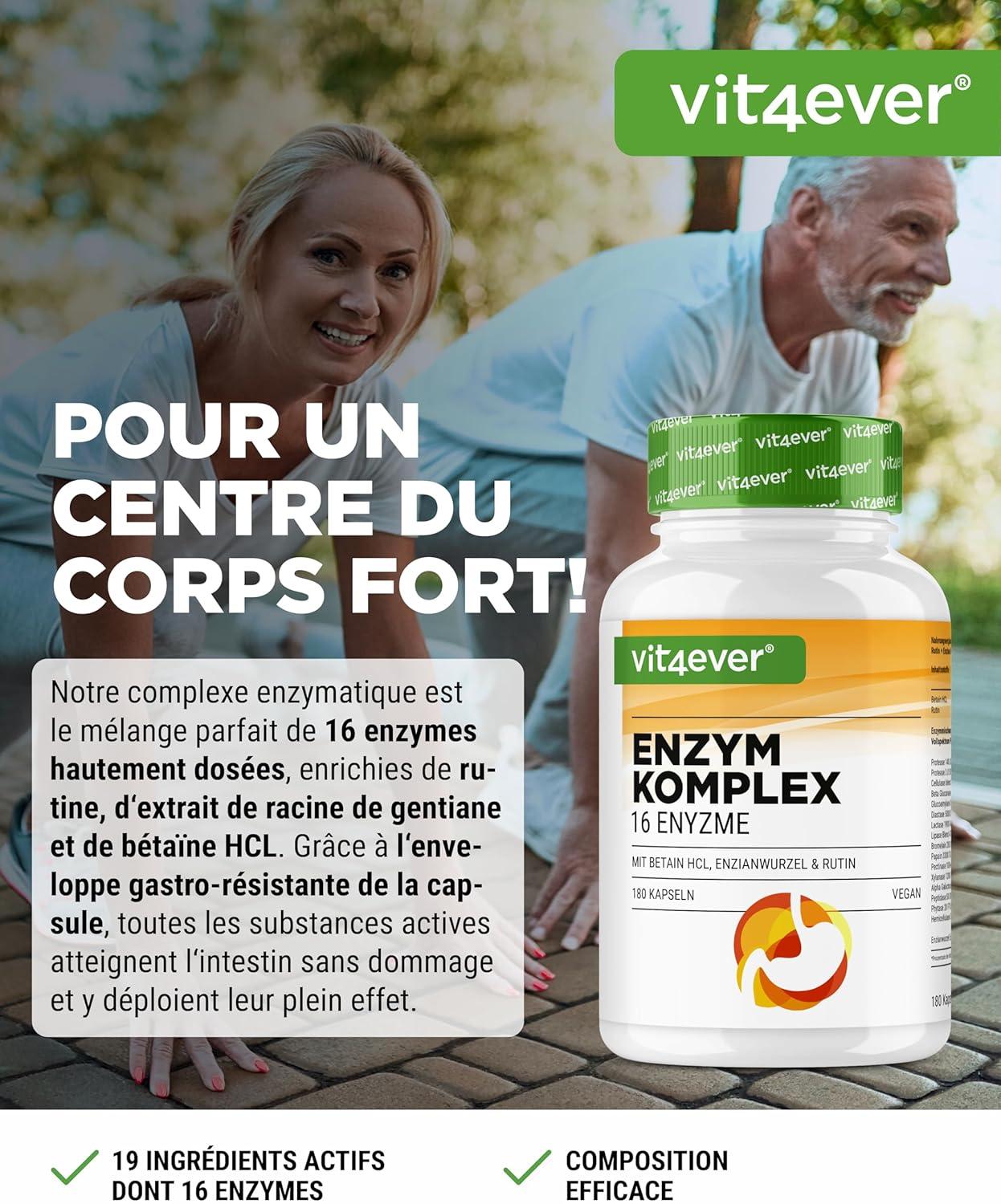 Digestive Enzymes - 180 Capsules with 16 Enzymes Plus Betaine HCL Rutin ...