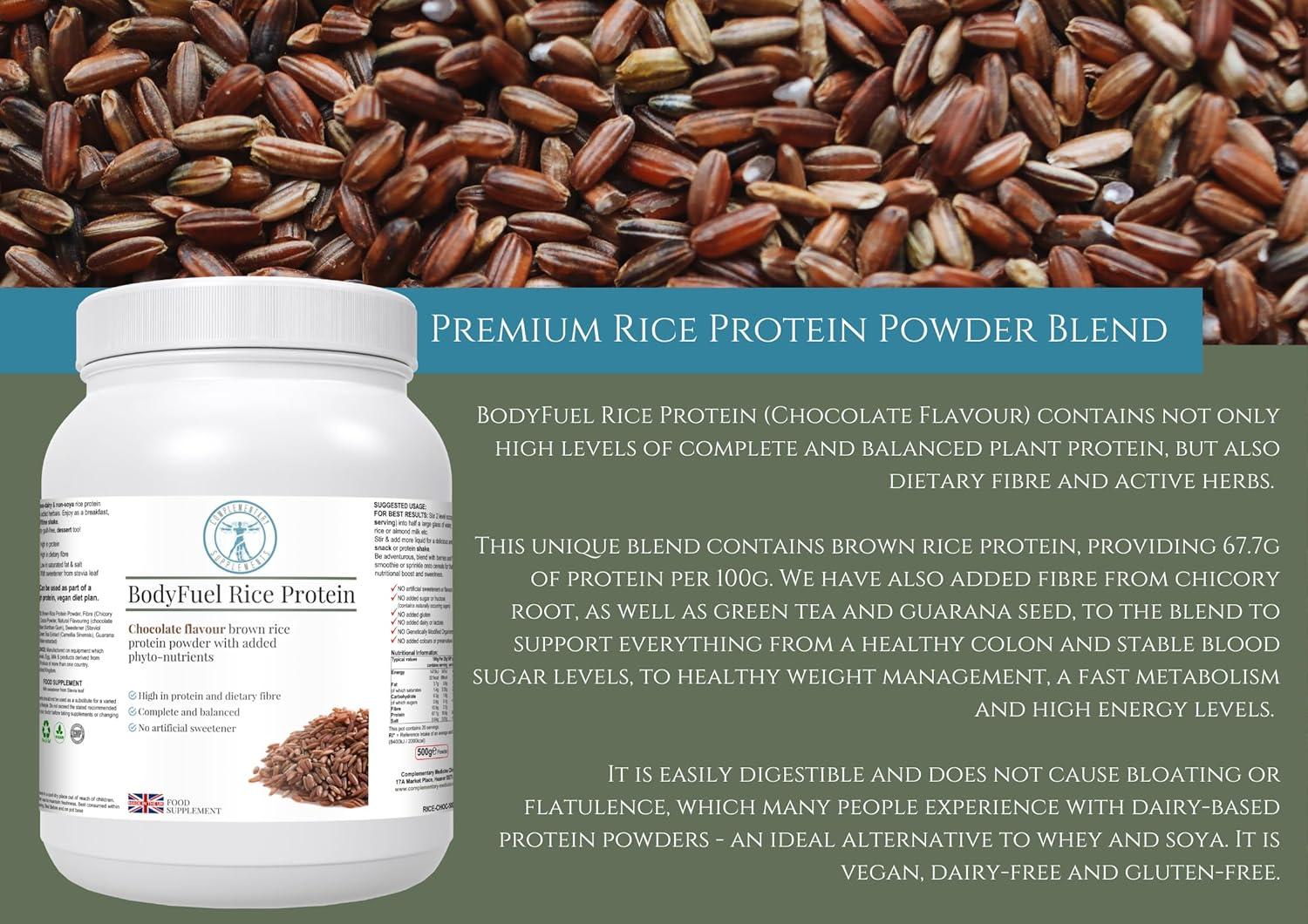 BodyFuel Brown Rice Protein Powder with Chicory, Green Tea & Guarana ...