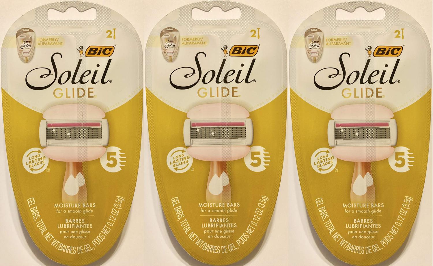 Bic Soleil Glide Razor with Moisture Bars - 2 Pack 3 Packs - Smooth ...