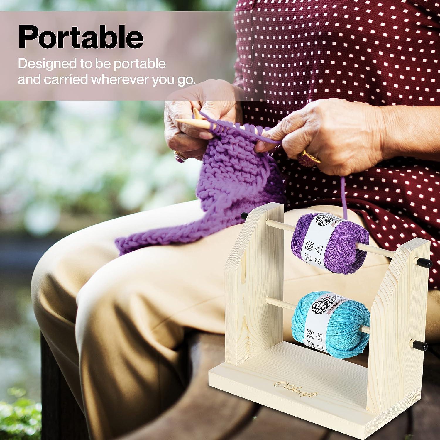 Olikraft Double Revolving Yarn Holder - Horizontal Yarn Spindle Feeder ...