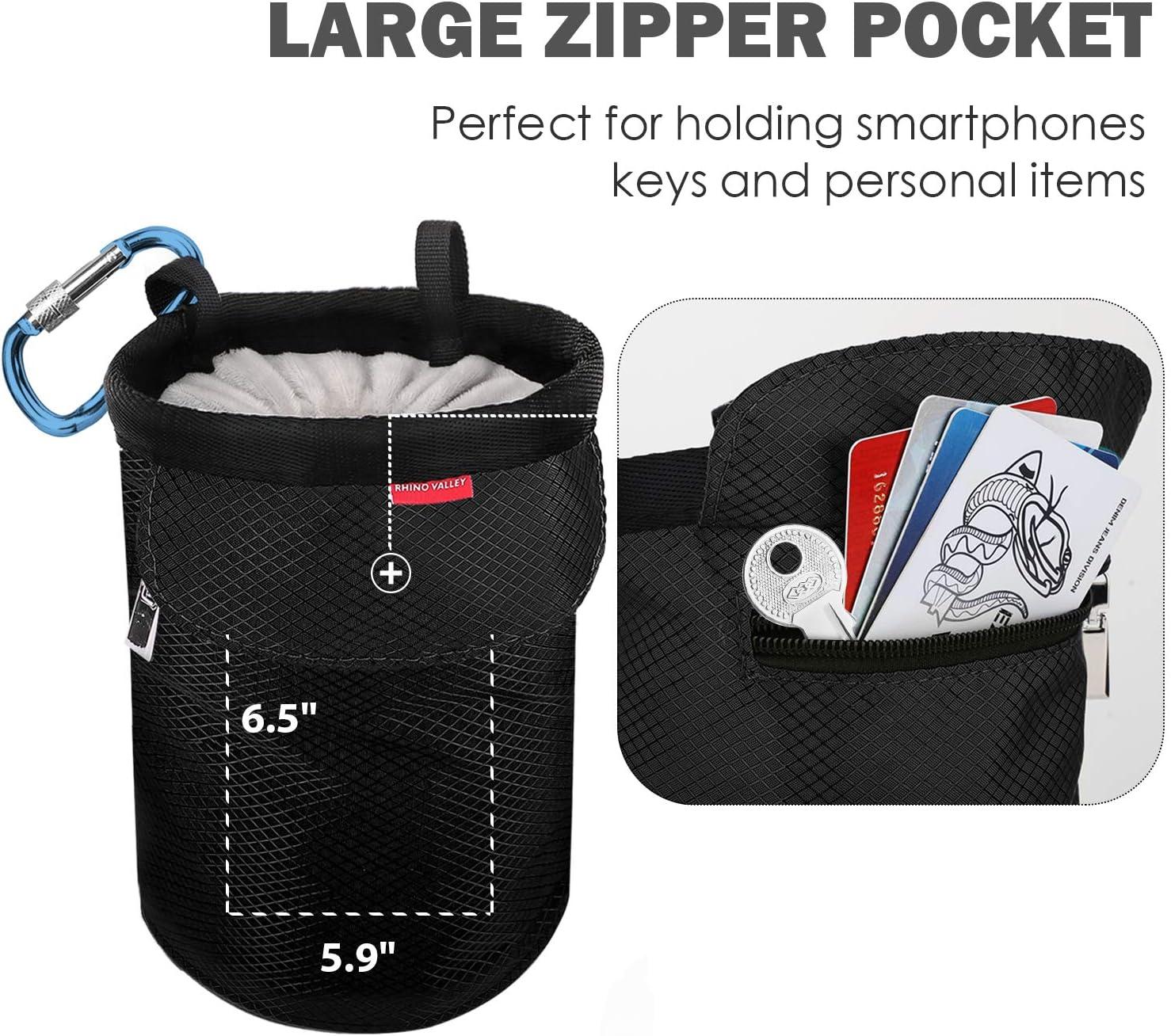 Rhino Valley Climbing Chalk Bag with Drawstring Closure and Zippered ...