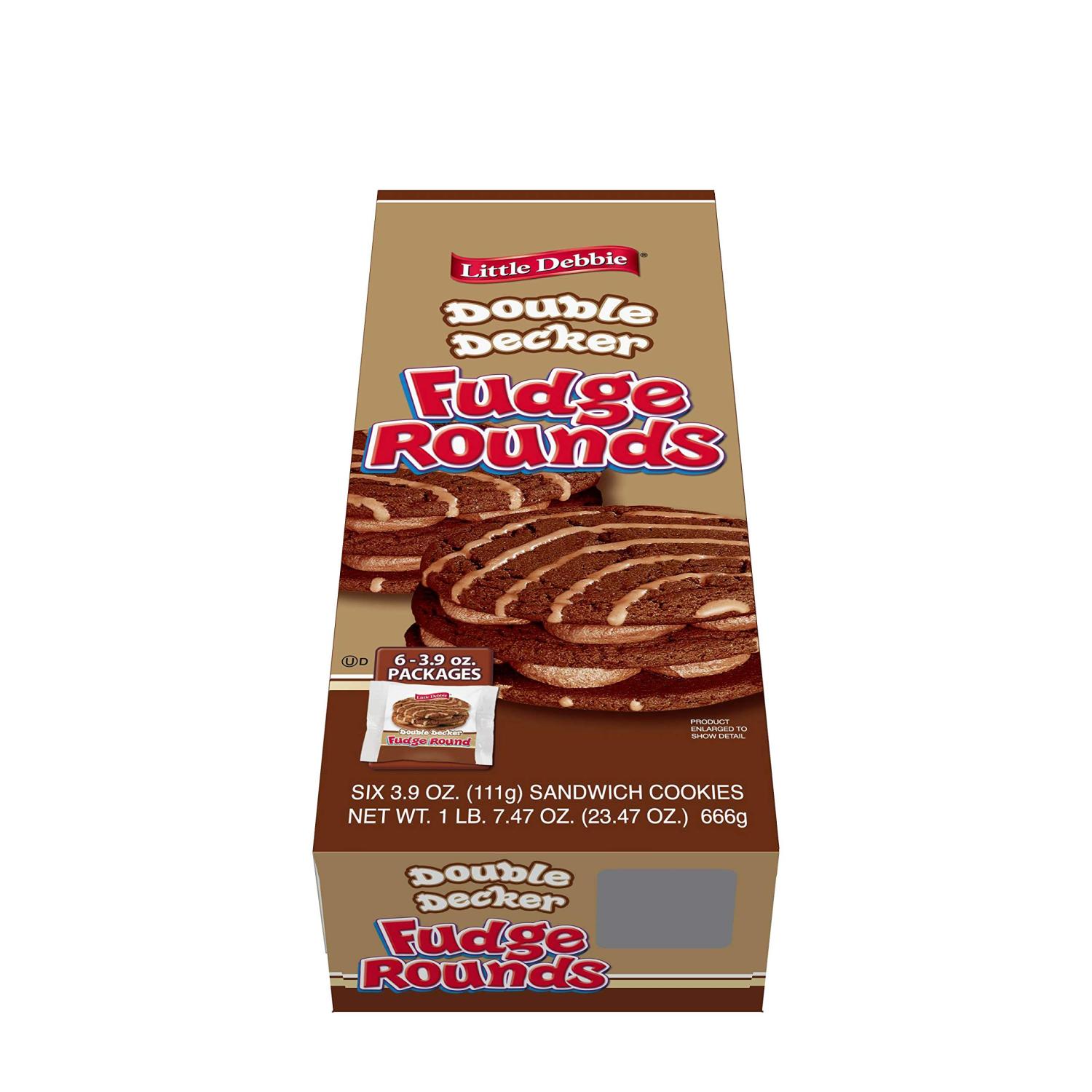 Little Debbie Double Decker Rounds - Fudge (Pack of 6) - Individually ...
