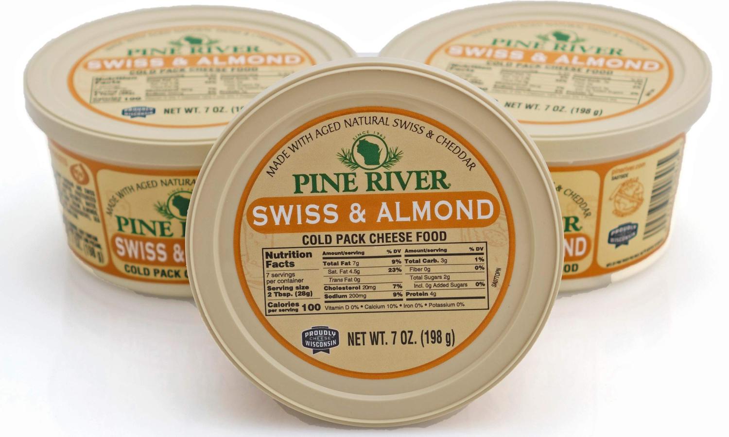 Pine River Swiss Almond Cheese 7 oz. (2 Pack) - Premium Spread Cheese ...