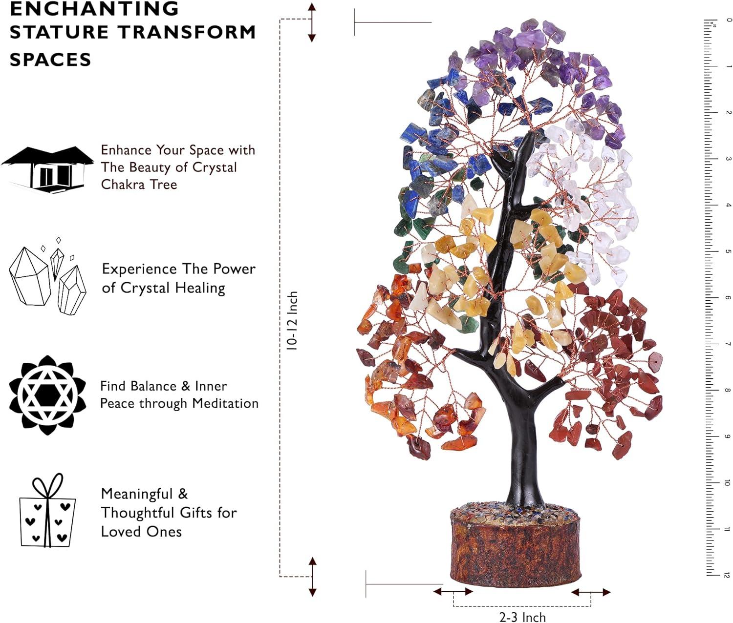 Chakra Crystal Tree: Gem Stones & Crystals Spiritual Decor - Tree of ...