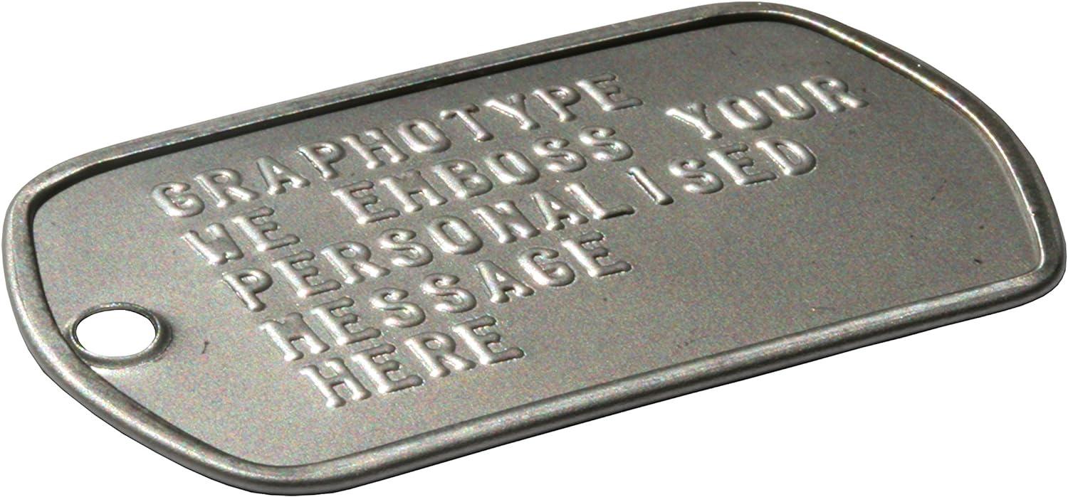 Graphotype Personalised Stainless Steel US Military Dog Tags - 2 X ...