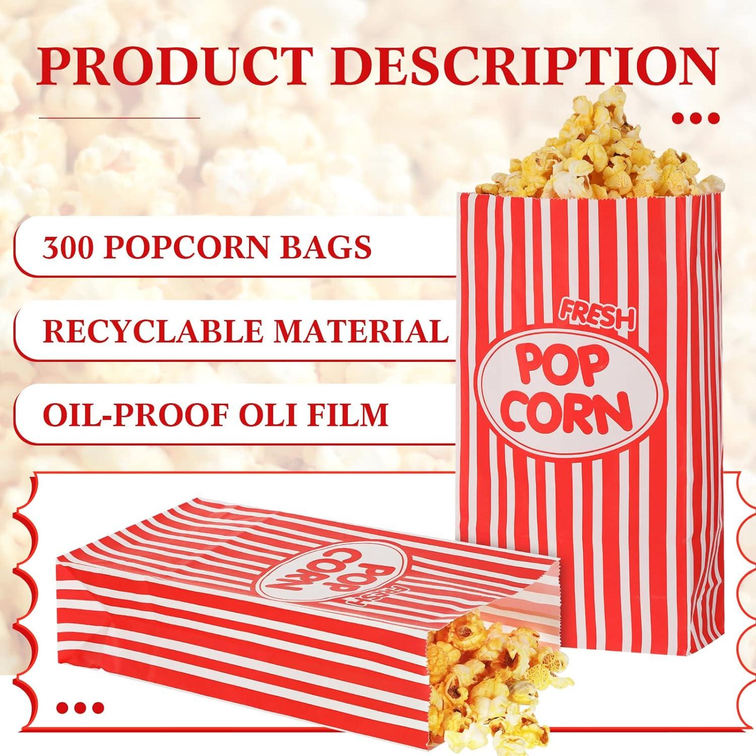 Paper Popcorn Bags 2 oz Disposable Individual Servings Popcorn ...