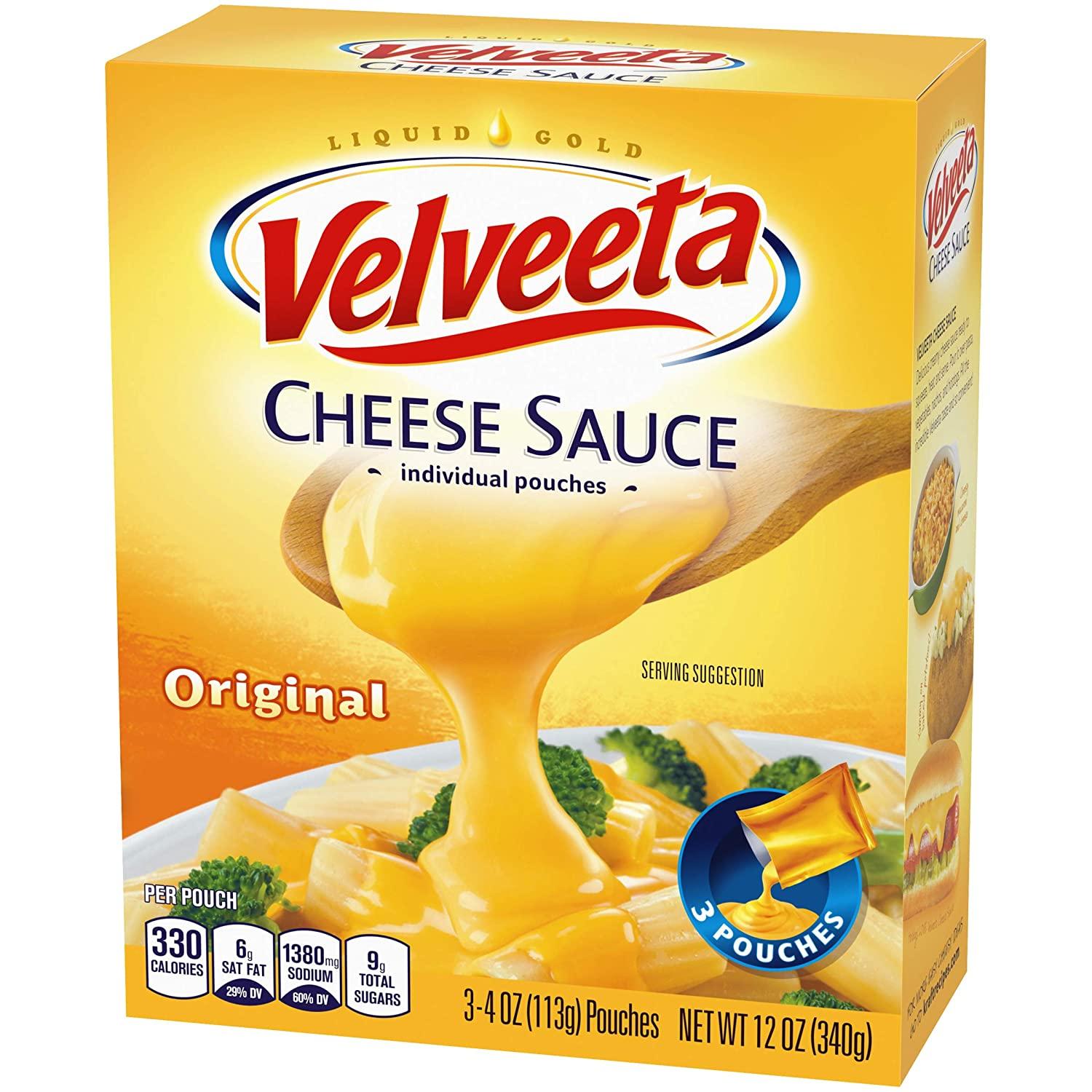 Velveeta Original Melting Cheese Sauce Pouches (3x12 oz) - Deliciously ...