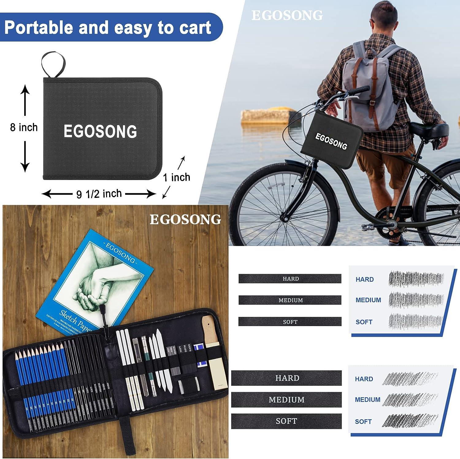EGOSONG 41-Piece Drawing Set with Sketchbook - Sketching and Shading ...