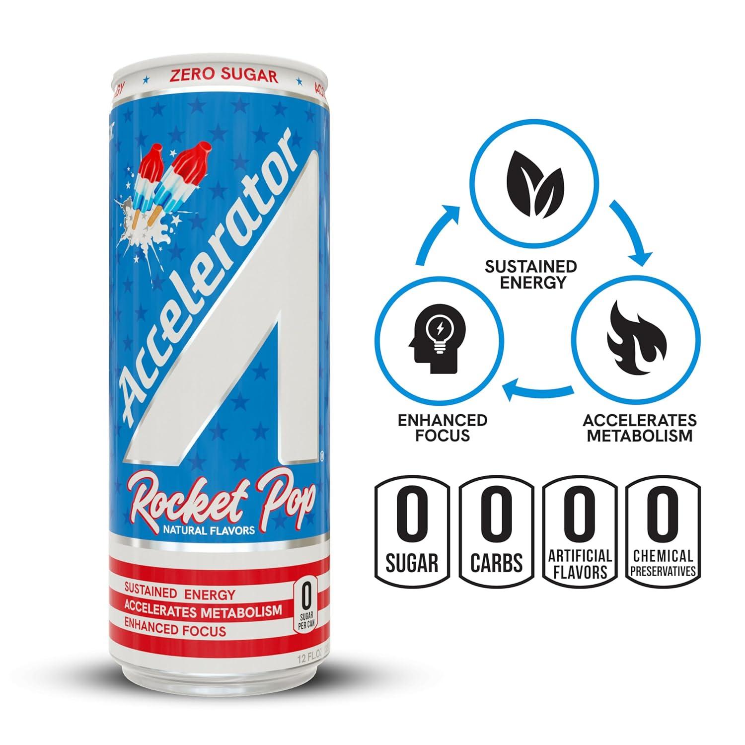 Accelerator Rocket Pop Energy Drink - 12 fl oz Can (Pack of 12) | Buy ...
