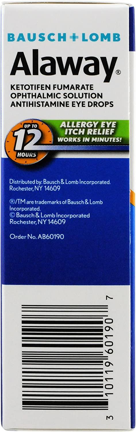 Alaway Allergy Eye Itch Relief Drops, Antihistamine Formula, 10 mL ...