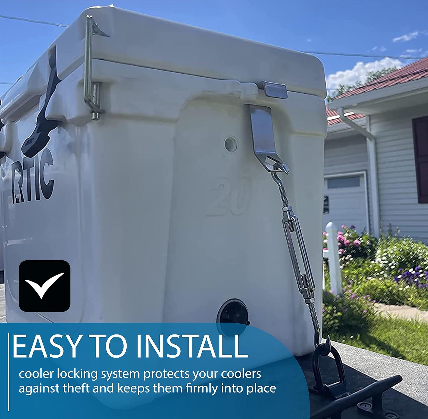 COOLOCK 2 Pack Cooler Lock Brackets with Bottle Opener - Heavy Duty Tie ...