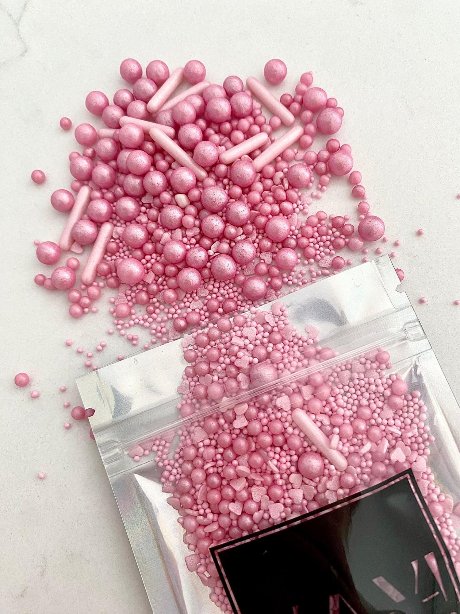 Edible Ultimate PINK Sprinkles Luxury Mix 45g Cupcake Cake Decoration ...