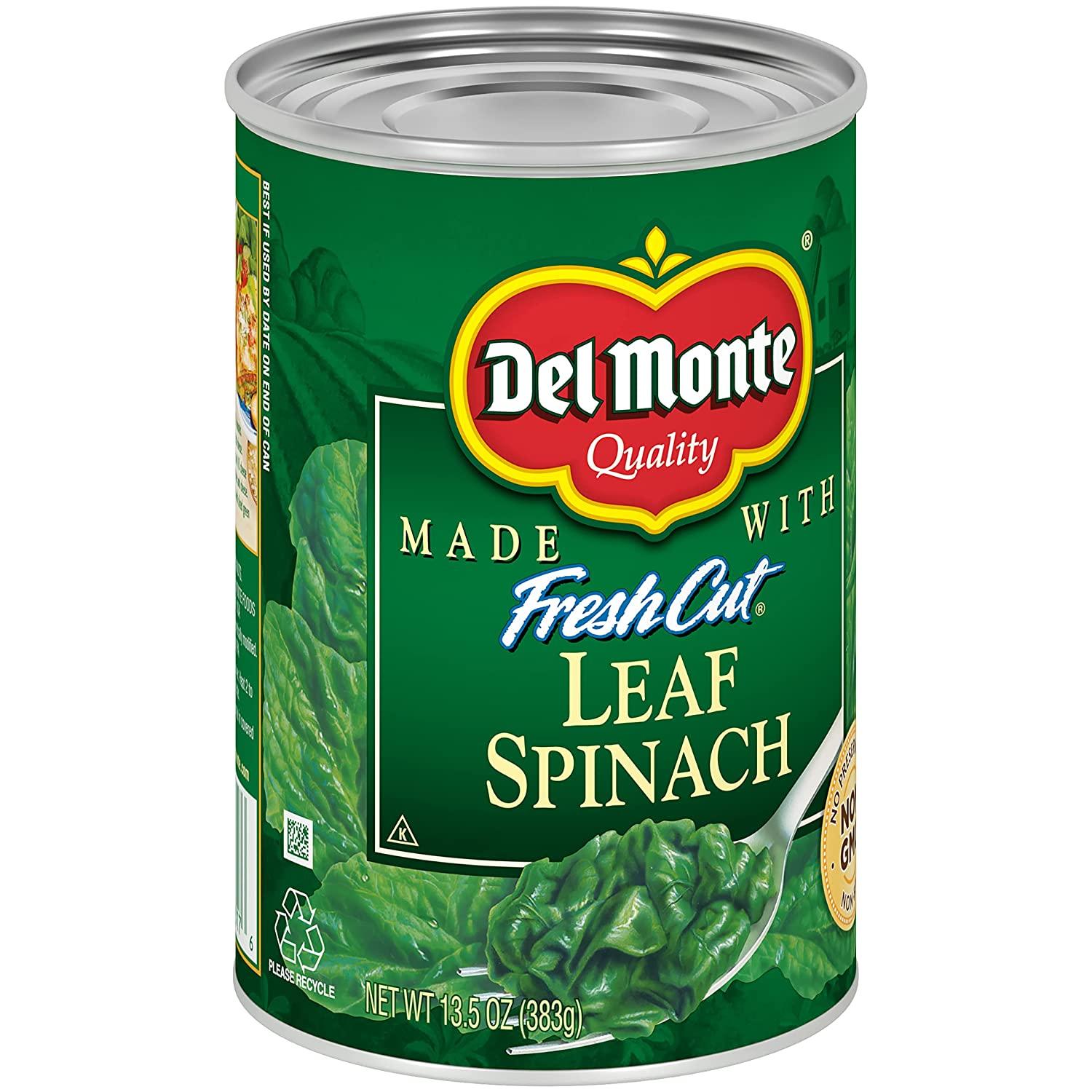 Del Monte Canned Fresh Cut Leaf Spinach 13.5 oz (Pack of 12) - Buy in ...