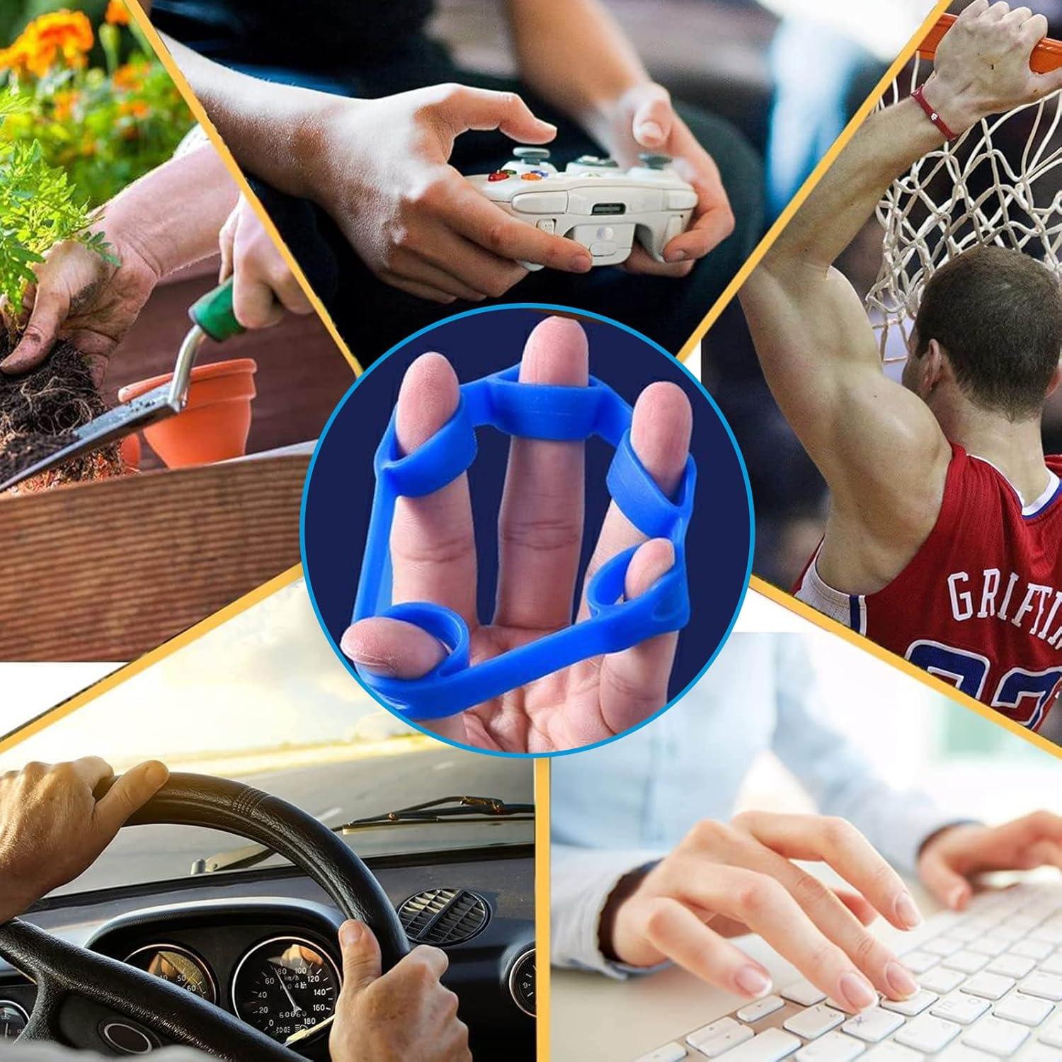 Silicone Finger Trainer 6 Pack | Finger Stretcher Rings for Strength ...