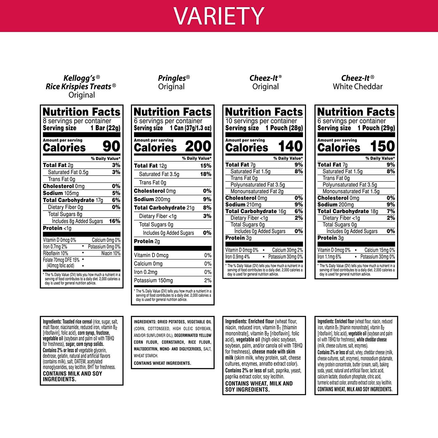 Kellogg's MVP Variety Pack - 30 Snacks of Cheez It, Pringles, Rice ...