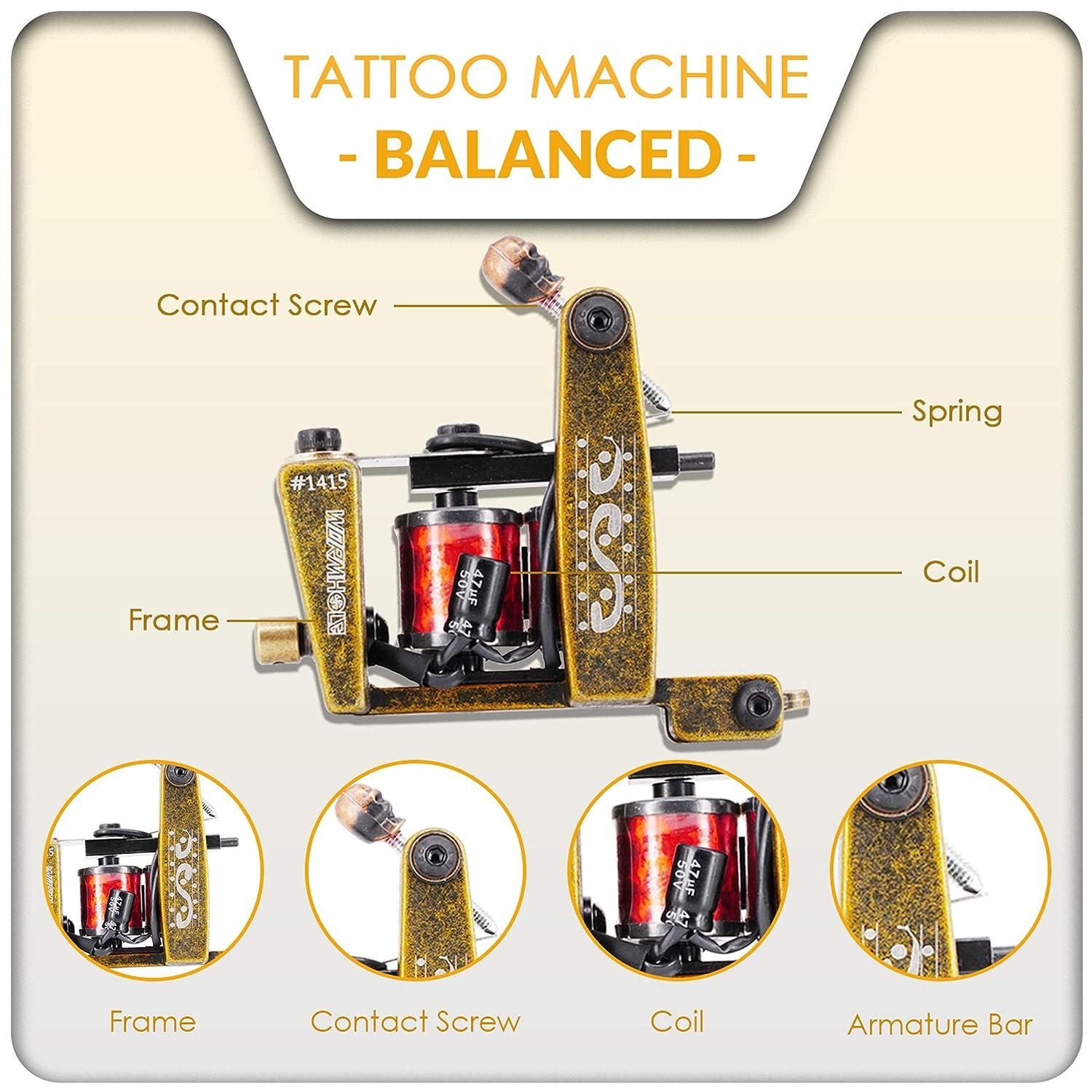 Wormhole Complete Tattoo Kit - 2 Coil Tattoo Machines, Color Immortal ...