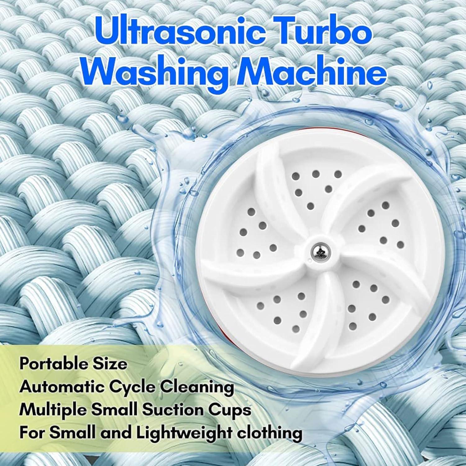 Avejjbaey Portable Washing Machine USB Charging Ultrasonic Turbo Washer ...