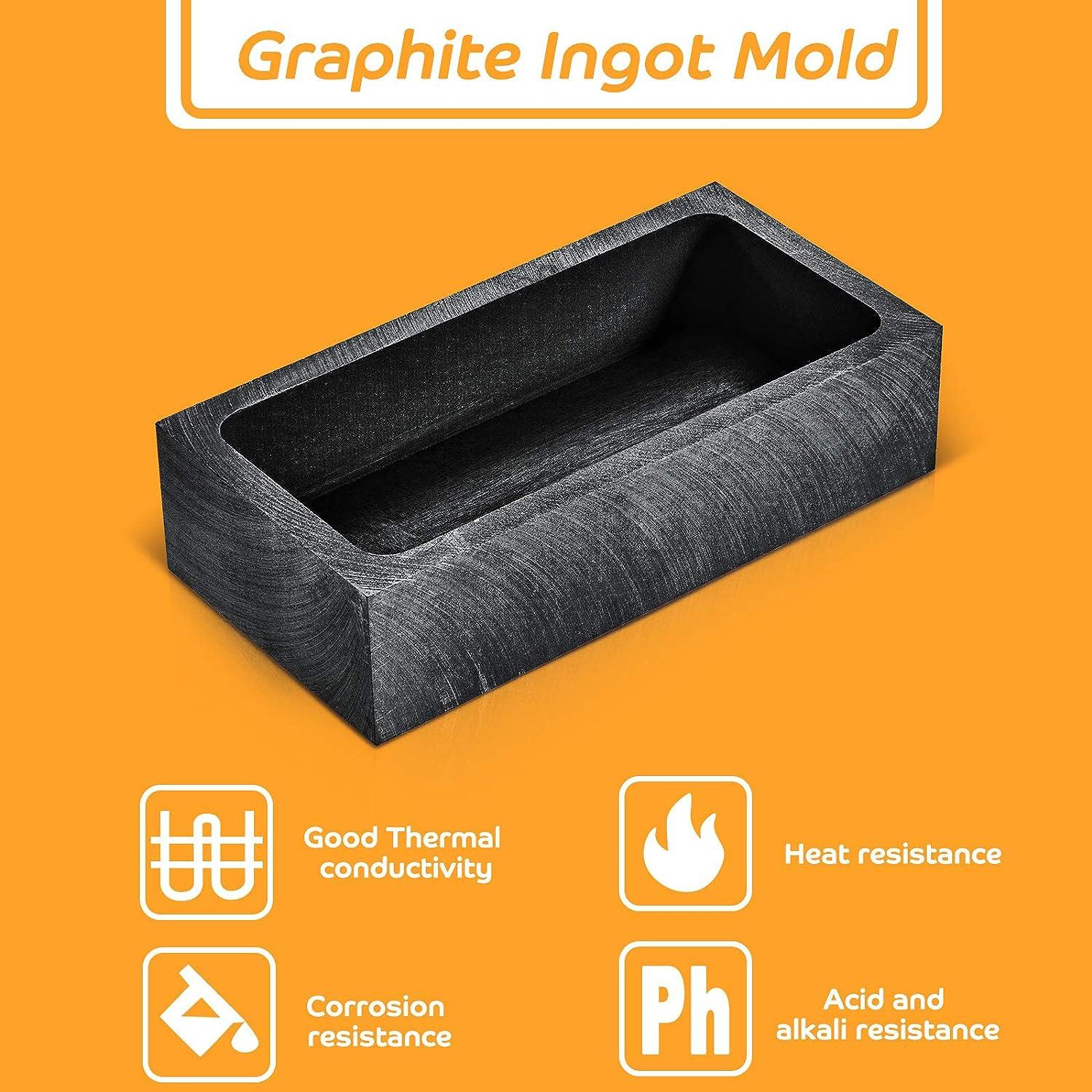 Graphite Ingot Mold for Gold Silver Casting - 90 x 40 x 20 mm - 1000g ...